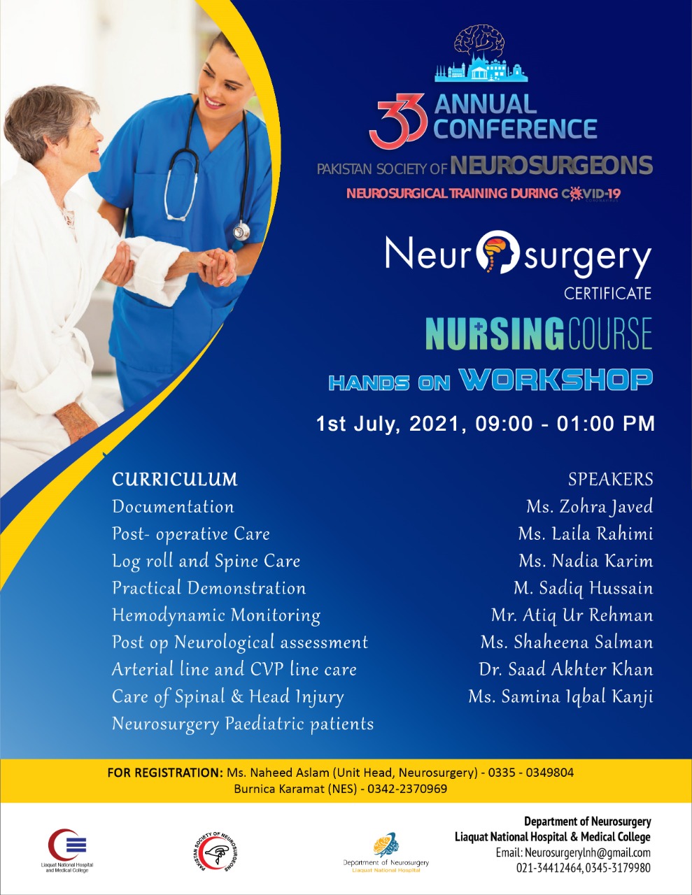 Neurosurgery Certificate Nursing Course: Hands-on Workshop